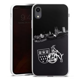 DeinDesign iPhone Xr Handy Silikon H&uuml;lle Case wei&szlig; Handyh&uuml;lle Skyline Official Licensed Product 1. Fc K&ouml;ln Silikon Case