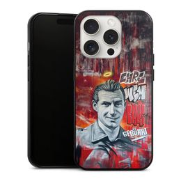 DeinDesign iPhone 15 Pro Handy Slim Case extra d&uuml;nn Silikon Handyh&uuml;lle schwarz H&uuml;lle 1. Fc Kaiserslautern 1. Fck Fritz Walter Silikon Slim Case