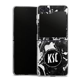 DeinDesign Galaxy Z Flip 5 Handy Hard Case Schutzh&uuml;lle transparent Smartphone Handy H&uuml;lle Official Licensed Product Ksc Karlsruher Sc Hard Case