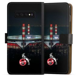 DeinDesign Galaxy S10 Plus Handy Klapph&uuml;lle Handyh&uuml;lle aus Kunst Leder schwarz Flip Case Stadium 1. Fc K&ouml;ln Official Licensed Product Sideflip mit Lasche