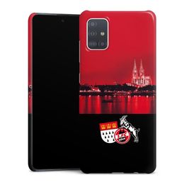 DeinDesign Galaxy A51 Handy Premium Case Smartphone Handyh&uuml;lle Schutzh&uuml;lle gl&auml;nzend 1. Fc K&ouml;ln Skyline Official Licensed Product Premium Case