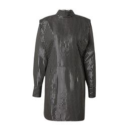 KOTON Kleid Damen Größe 34 schwarz / silber Winterkleid