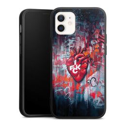 DeinDesign iPhone 12 mini Handy Premium Silikon H&uuml;lle Handyh&uuml;lle schwarz Case 1. Fc Kaiserslautern Heart 1. Fck Silikon Premium Case