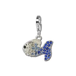 SilberDream Charm-Einhänger SilberDream blau Charm Fisch