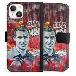 DeinDesign iPhone 14 Handy Klapph&uuml;lle Handyh&uuml;lle aus Kunst Leder schwarz Flip Case 1. Fc Kaiserslautern 1. Fck Fritz Walter Sideflip mit Lasche