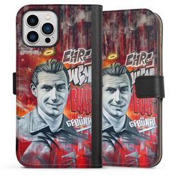 DeinDesign iPhone 13 Pro Max Handy Klapph&uuml;lle Handyh&uuml;lle aus Kunst Leder schwarz Flip Case 1. Fc Kaiserslautern 1. Fck Fritz Walter Sideflip mit langer Lasche