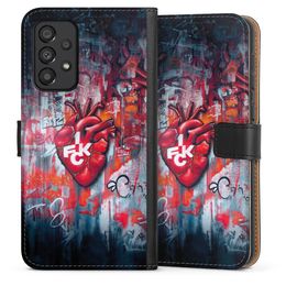 DeinDesign Galaxy A33 5G Handy Klapph&uuml;lle Handyh&uuml;lle aus Kunst Leder schwarz Flip Case 1. Fc Kaiserslautern Heart 1. Fck Sideflip mit langer Lasche