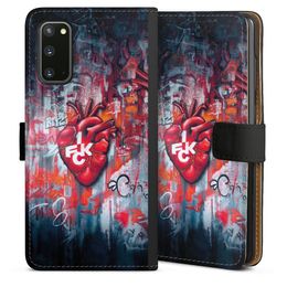 DeinDesign Galaxy S20 Handy Klapph&uuml;lle Handyh&uuml;lle aus Kunst Leder schwarz Flip Case 1. Fc Kaiserslautern Heart 1. Fck Sideflip mit Lasche