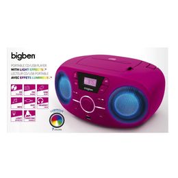 Big Ben Interactive BigBen tragbarer CD Player CD61 pink USB MP3 FM Radio AUX-IN AU363180 CD-Player