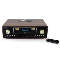 Thomson Bluetooth MIC256IDABBT USB MP3 Qi-Charger DAB+ Holz braun TH380262 Kompaktanlage