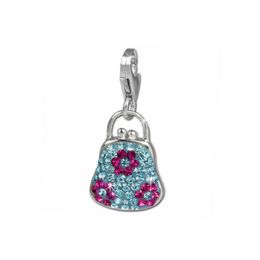 SilberDream Charm-Einhänger SilberDream blau Charm Tasche Zirkonia 925