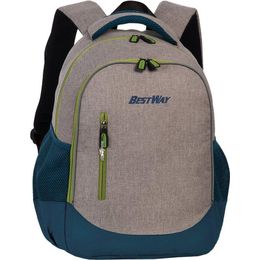 Fabrizio® Freizeitrucksack Bestway grauer unisex Schul-Rucksack (Freizeitrucksack)