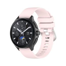 Wigento Smartwatch-Armband Für Xiaomi Watch S3 hochwertiges Glänzend Silikon Ersatz Armband Pink