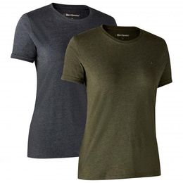 Deerhunter - Women's Basic T-Shirt 2-Pack - T-Shirt Gr 36 oliv