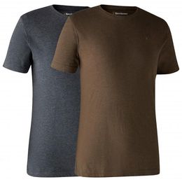 Deerhunter - Basic T-Shirt 2-Pack - T-Shirt Gr S braun