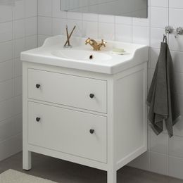 IKEA HEMNES / RUTSJÖN Waschbschr+Schubladen/Waschb/Mibatt