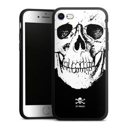 DeinDesign iPhone SE (2020) Handy Premium Silikon H&uuml;lle Handyh&uuml;lle schwarz Case Totenkopf Official Licensed Product Fc St. Pauli Silikon Premium Case