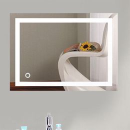 WYCTIN Badspiegel mit Beleuchtung,Badezimmerspiegel mit Beleuchtung,badezimmerspiegel led Touch (500mm700mm)