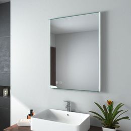 Emke - led Badezimmerspiegel 60x80cm Badspiegel mit Kaltweißes Licht,Touch-Schalter und Beschlagfrei (Modell n)
