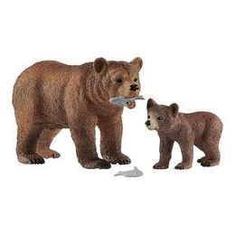 Schleich® Wild Life 42473 Grizzlybär-Mutter mit Jungem Spielfiguren-Set
