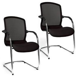 2 Topstar Besucherstühle Open Chair 100 OC590 T20 schwarz Stoff