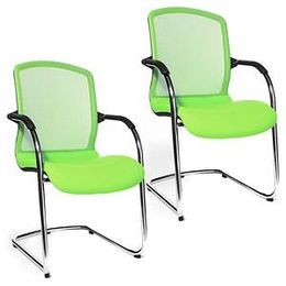 2 Topstar Besucherstühle Open Chair 100 OC590 T35 grün Stoff
