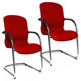 2 Topstar Besucherstühle Open Chair 110 OC690 T31 rot Stoff