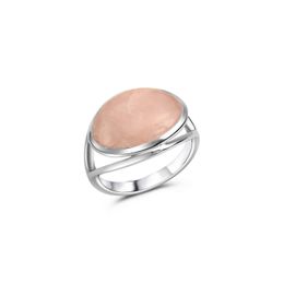 Celesta Fingerring 925 Silber rhodiniert Rosenquarz, grau|silberfarben