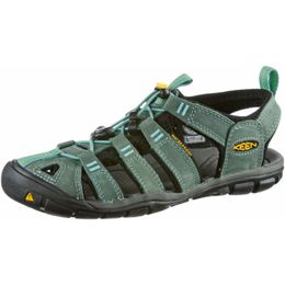 Keen Clearwater CNX Leather Outdoorsandalen Damen in mineral blue-yellow