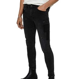 Only & Sons ONLY & SONS Stoffhose ONLY & SONS Herren 5-Pocket-Jeans Slim Fit Hose Warp Freizeit-Hose Schwarz