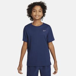 Nike Dri-FIT Miler Kurzarm-Trainingsoberteil für ältere Kinder (Jungen) - Blau