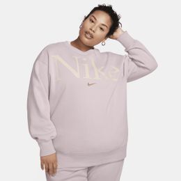 Nike Sportswear Phoenix Fleece Oversize Sweatshirt mit Logo und Rundhalsausschnitt - Lila