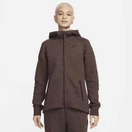 Nike Sportswear Tech Fleece Windrunner Damen-Hoodie mit durchgehendem Reißverschluss - Braun