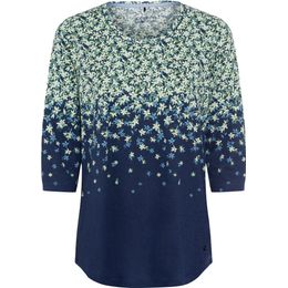 Olsen Shirt, 3/4-Arm, floral, für Damen, blau, 36