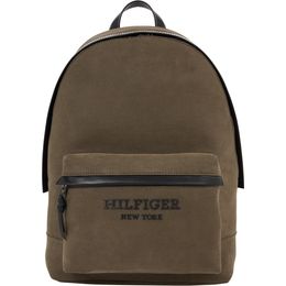 Tommy Hilfiger Rucksack, Kunstleder, Markenschriftzug, für Herren, grün