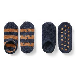 Tchibo 2 Paar Hausschuh-Socken - Dunkelblau/Gestreift - Kinder - Gr.: 35-38