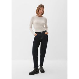s.Oliver 7/8-Jeans Ankle-Jeans Mom / Relaxed Fit / High Rise / Tapered Leg Leder-Patch