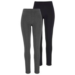 Boysen's Boysen's Leggings (Packung, 2er-Pack) mit Baumwolle NEUE FARBE, grau|schwarz