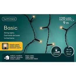 Lumineo LED Lichterkette Basic 900 cm 120 Lichter classic warm mit Dimmer & Timer