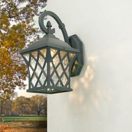 Licht-Erlebnisse Rustikale Außenwandlampe Laterne Hof Garten Balkon - Anthrazit