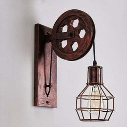 Senderpick - Antik Retro Wandleuchte Wandlampe Hängeleuchte Wandleuchter Licht Holz E27