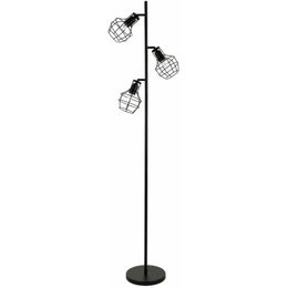 Licht-Erlebnisse - Verstellbare Stehlampe Schwarz 168 cm 3-flammig mia - Schwarz