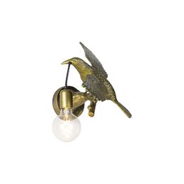 Qazqa Vintage Wandlampe Messing - Fugl - Gold/Messing