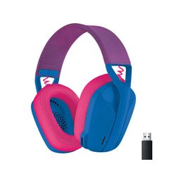 Logitech G435 LIGHTSPEED Kompatibel mit Dolby Atmos, PC, PS4, PS5 und Handy, kabelloses, Over-ear Gaming-Headset Bluetooth Blau