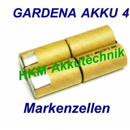 Gardena Accu 4 Akku 4,8V 3 Ah NiMh Markenzellen für Original Lader