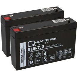 Quality Batteries - 2x Q-Batteries 6LS-7.2 6V 7,2Ah Blei-Vlies Akku agm vrla