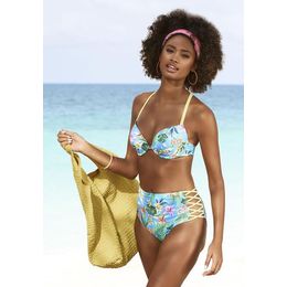 Venice Beach Push-Up-Bikini-Top 'Hanni' mehrfarbig Gr. 34 Cup B. Mit Flechtdetails. Mit Bügel. Nachhaltig.