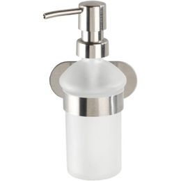 Wenko Turbo-Loc® Edelstahl Seifenspender Orea Matt, Flüssigseifen-Spender, Befestigen ohne bohren, ca. 200 ml, Silber matt, Edelstahl rostfrei matt