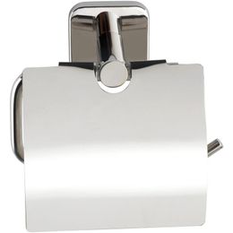 Toilettenpapierhalter mit Deckel Mezzano Edelstahl, WC-Rollenhalter, rostfrei, Silber glänzend, Edelstahl rostfrei glänzend - silber glänzend - Wenko
