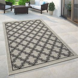 Paco Home - Orient Teppich Grau Anthrazit Outdoor Balkon Wohnzimmer Marokkanisches Muster 60x100 cm